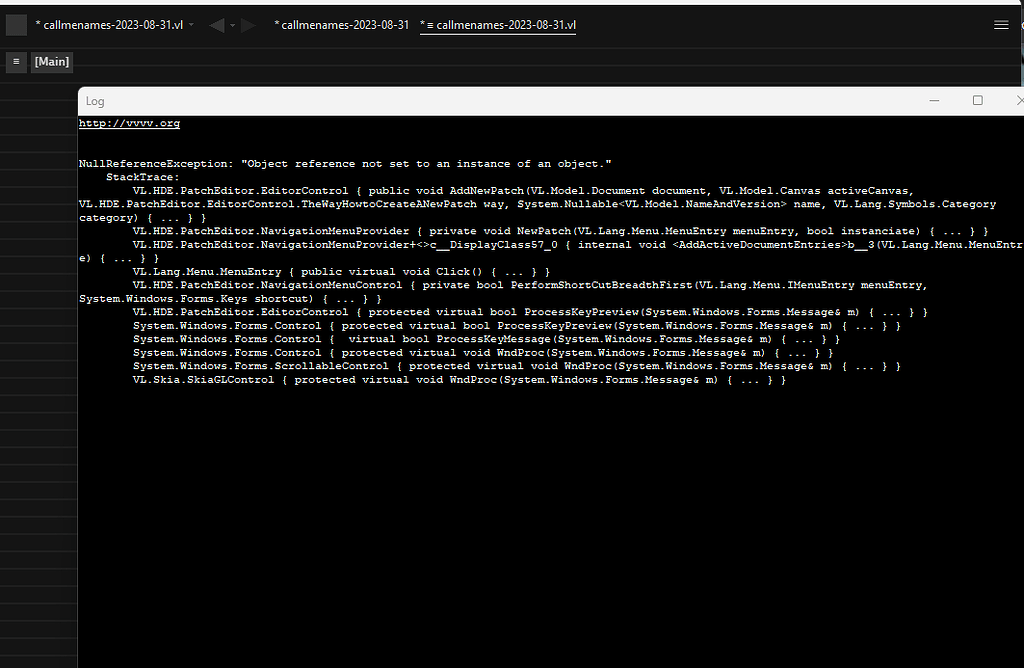 CTRL-P in definitions raises exception - bug - Forum