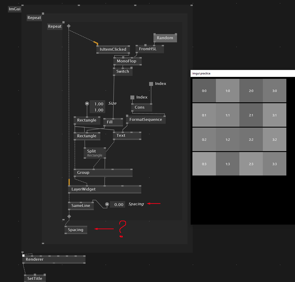 Imgui spacing node doesn't have inputs - feature - Forum
