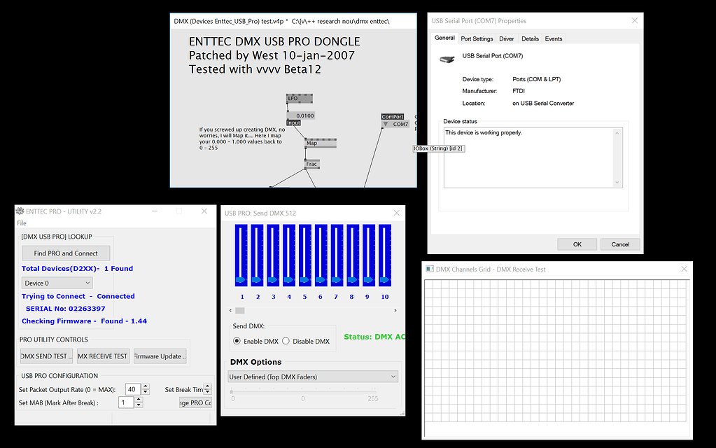 Enttec dmx pro - send issue - question - Forum